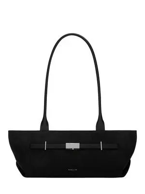 DEMELLIER The New York Shoulder Bag - Black Suede