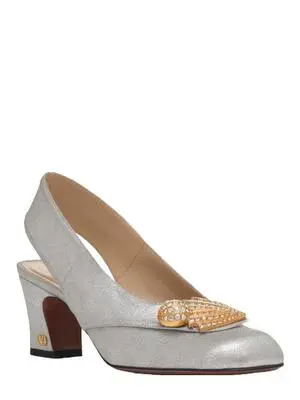 Valentino Garavani Adamantine Slingback Pump Silver