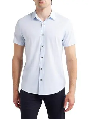 W.R.K Trim Fit Short Sleeve Performance Button-up Shirt - Light Blue