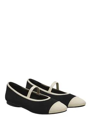 Vivaia Almond-toe Mary Jane Flats - Black Diamond