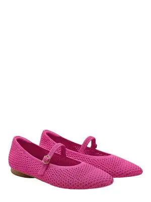 Vivaia Almond-Toe Mary Jane Flats Fuchsia Mesh