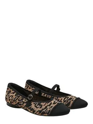Vivaia Almond-Toe Mary Jane Flats Mini Leopard