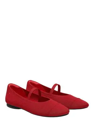 Vivaia Almond-toe Mary Jane Flats - Ruby  Red