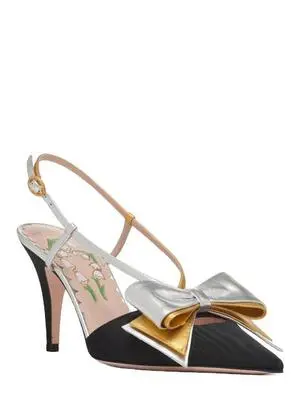 VALENTINO Bowow Pointed Toe Slingback Pumps