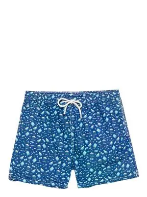 MC2 SAINT BARTH Graphic-print Swim Shorts Blue