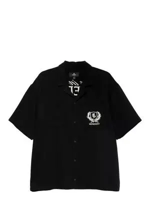 REPRESENT Logo-embroidered Shirt - Black