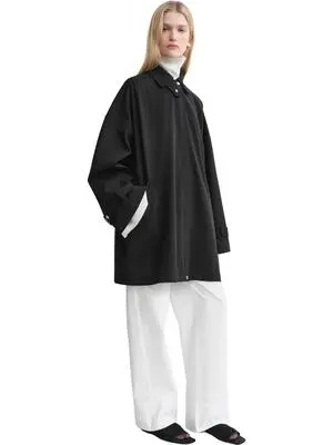 TOTEME Oversized A-line Trench Coat - Black