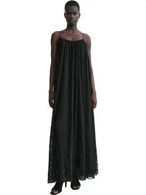 TOTEME Floral Tulle Maxi Dress - Black