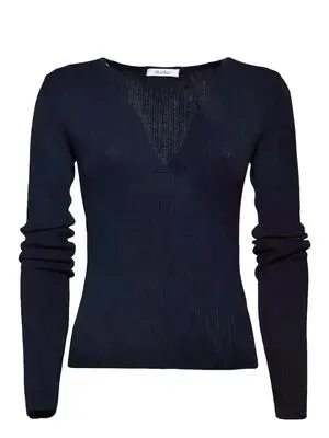 Max Mara Ribbed-knit Top - Blue