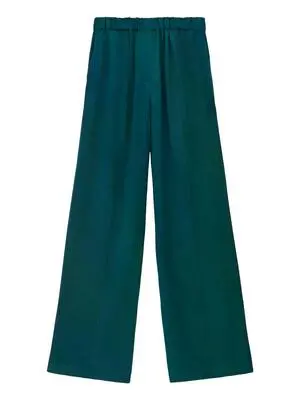 Loewe Wide Leg Silk Trousers - Green