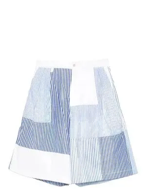 Comme Des Garçons Striped Panel Shorts - White