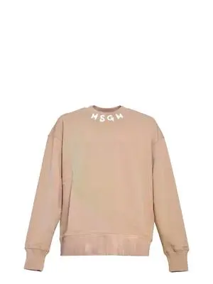 MSGM Logo-Print Sweatshirt Neutrals
