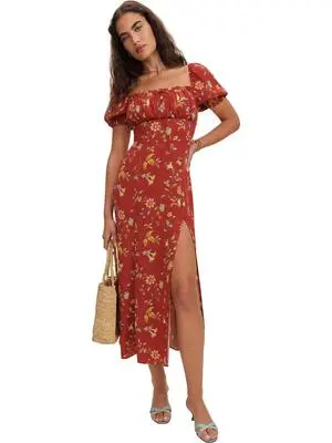REFORMATION Haisley Midi Dress Red