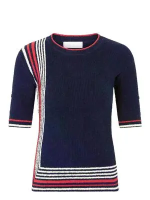 Rabanne Striped Knitted Top - Blue