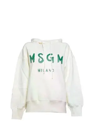 MSGM Logo-print Hoodie - White