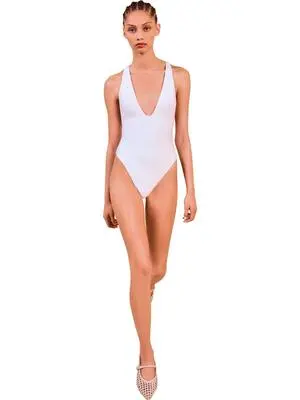 Ulla Johnson Kaia High Cut Maillot - Shell