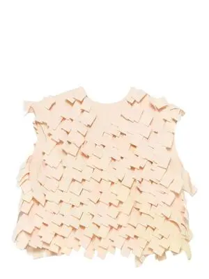 A.W.A.K.E. Mode Fringed Crop Top - Neutrals