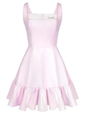 POST MERIDIEM Mini Dress With Ruffle Hem - Pink