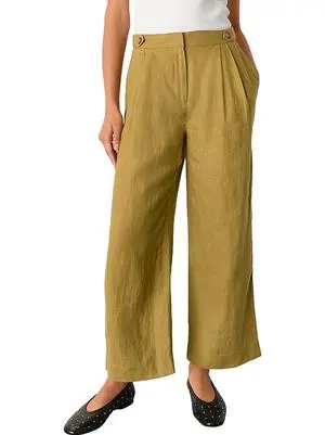 Whistles Millie Linen Trousers - Olive
