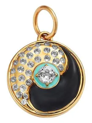 MOON & MEADOW 14k Yellow White Topaz Yin Yang Charm - Gold