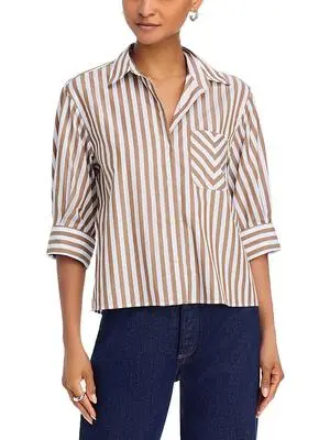 Rag & Bone Lucia Striped Blouse - Brown Stripe
