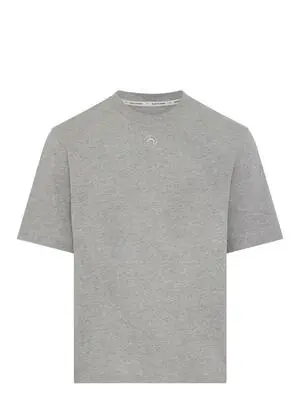 MARINE SERRE Moon-logo Jersey T-shirt - Grey