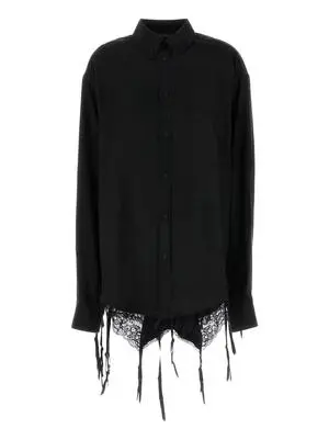 Balenciaga Lace-trimmed Shirt - Black