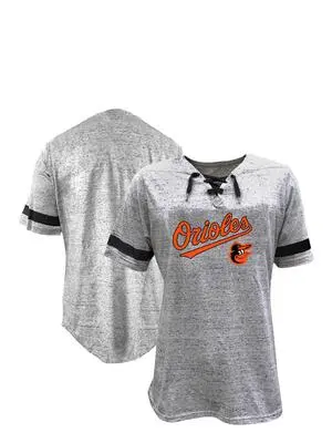 Profile Baltimore Orioles Lace-up Fleck T-shirt - Heather Gray