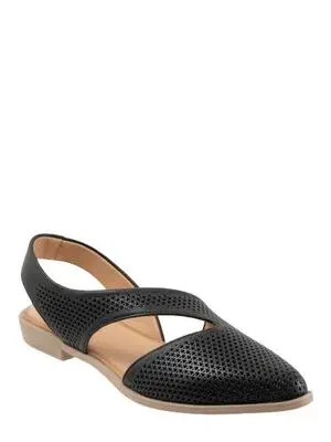 BUENO Bianca Slingback Pointed Toe Flat - Black