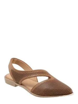 BUENO Bianca Slingback Pointed Toe Flat - Walnut