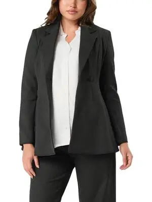 MARION Tailored Maternity Blazer In Italian Stretch Suiting Fabric - Charcoal Grey