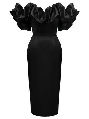 POST MERIDIEM Meringue Midi Dress - Black