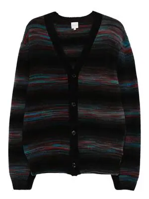 Paul Smith Striped V-neck Cardigan - Black