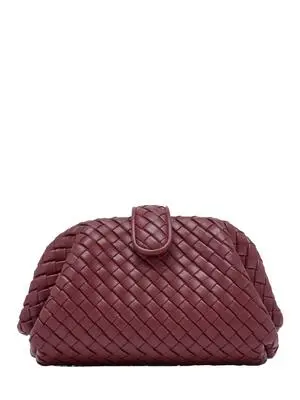 Bottega Veneta Small Lauren 1980s Padded Intrecciato Leather Clutch - Burgundy