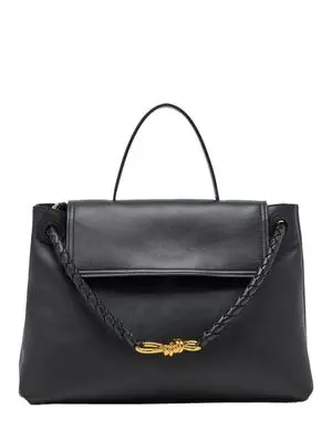 Bottega Veneta Andiamo Leather Top Handle Bag - Black