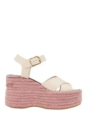 Chloé Isla Wedge Espadrille Beige