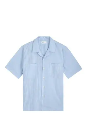 Universal Works Road Striped Cotton Shirt - Blue