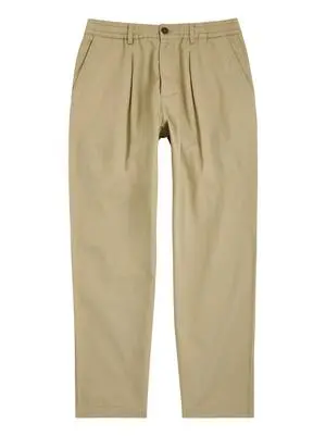 Universal Works Pleated Cotton-twill Trousers - Beige