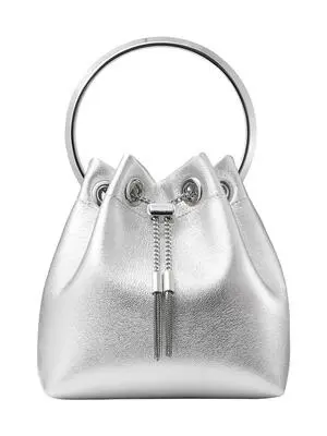JIMMY CHOO Bon Bon Top-Handle Bag Silver