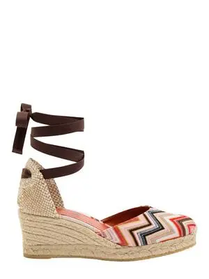 Missoni Eva 60 Zigzag Canvas Wedge Espadrilles - Black
