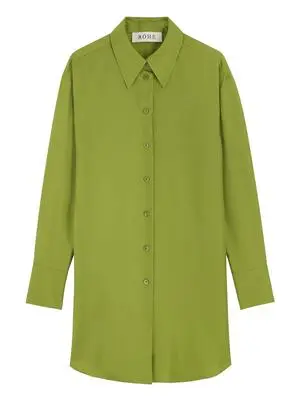 RÓHE Signature Oversized Silk Shirt - Green