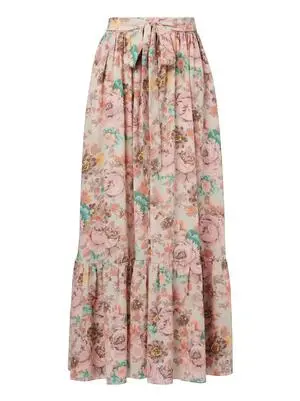 Chloé Gathered Silk Maxi Skirt - Pink