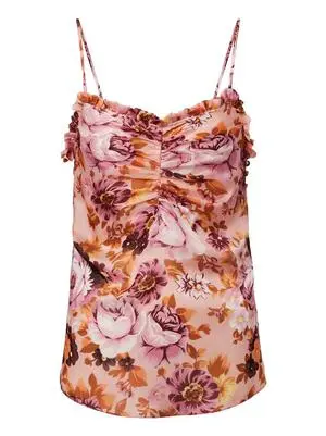 Chloé Ruched Floral Camisole - Multicoloured