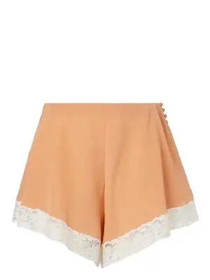 Chloé Lace-trimmed Silk Shorts - Pink
