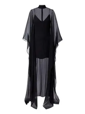 TALLER MARMO Kaftan With Cape Effect - Black