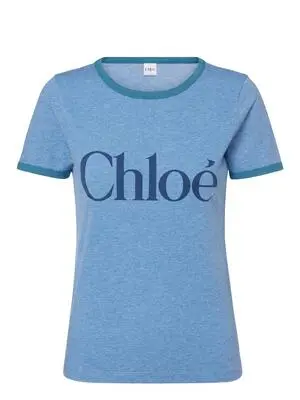 Chloé Logo Cotton-blend Jersey T-shirt - Blue
