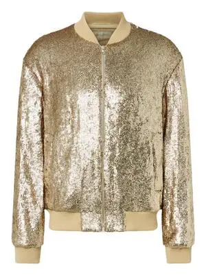 Dries Van Noten Sequined Bomber Jacket - Gold