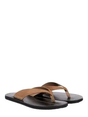 A.emery Flora Suede Thong Sandals - Brown
