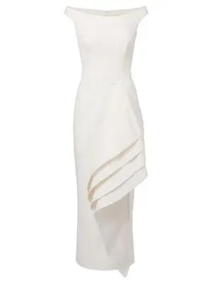 Safiyaa Safiyaa Bree Draped Midi Dress White