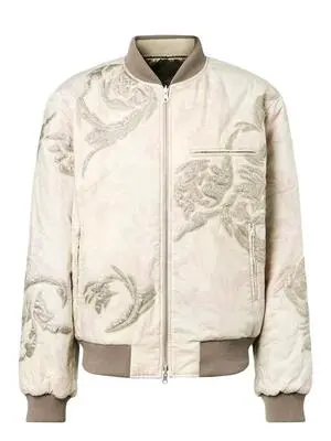 Dries Van Noten Embroidered Cotton Bomber Jacket - Beige